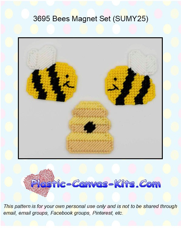 Bees Magnet Set| Plastic-Canvas-Kits.com