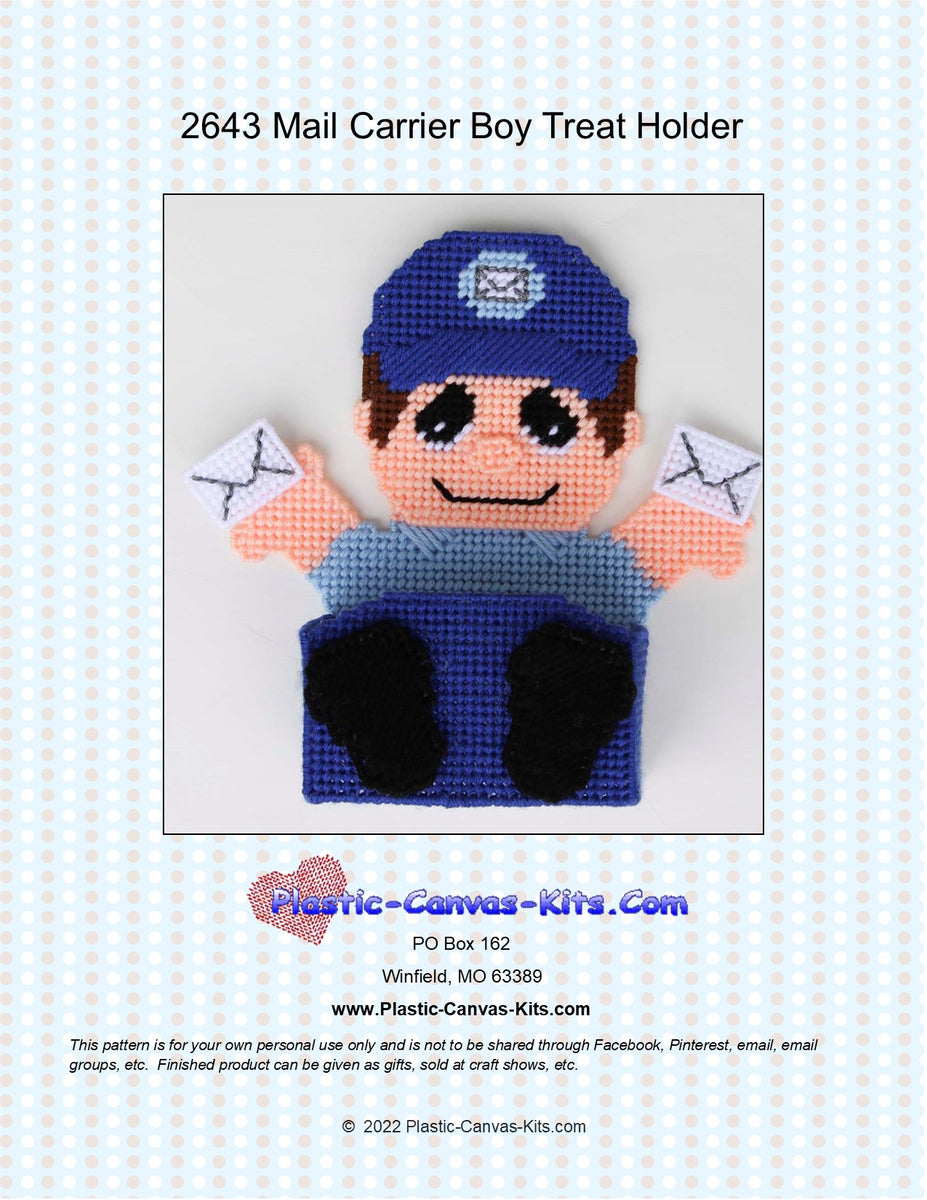 Mail Boy Treat Holder| Plastic-Canvas-Kits.com