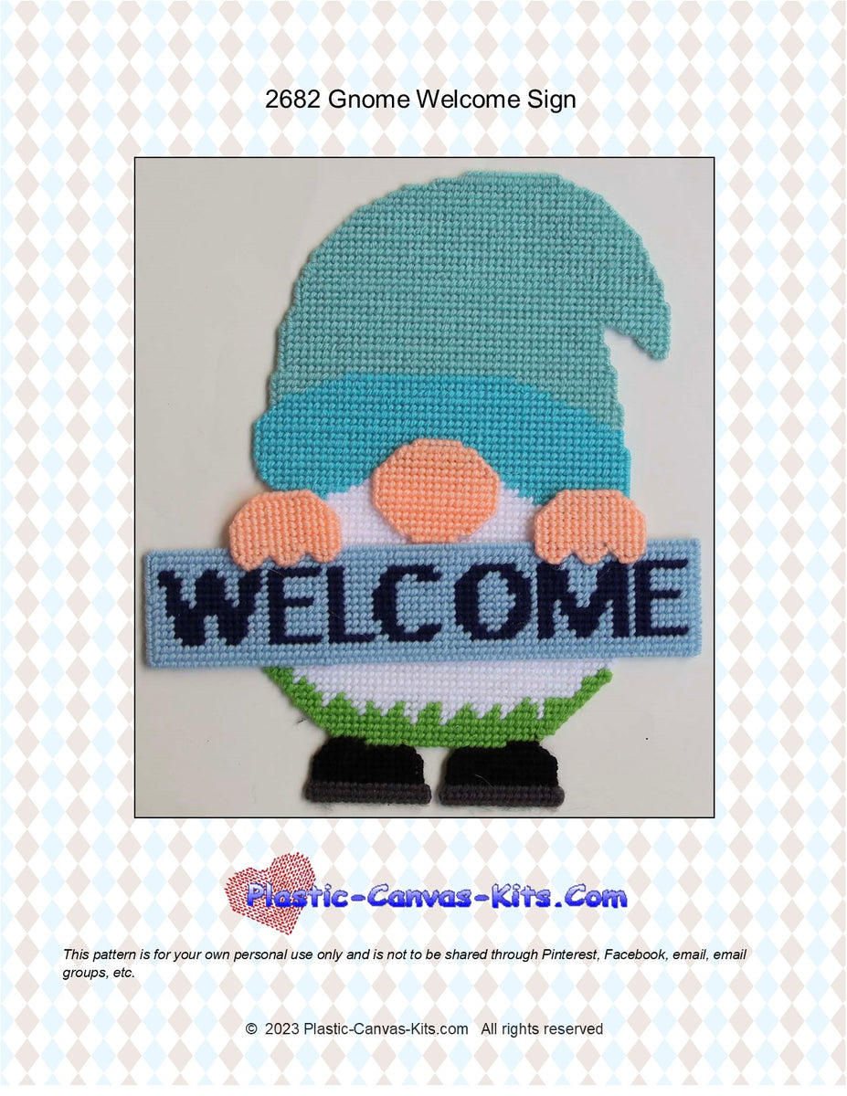 Plastic Canvas-Siamese Cat Welcome Sign| Plastic-Canvas-Kits.com