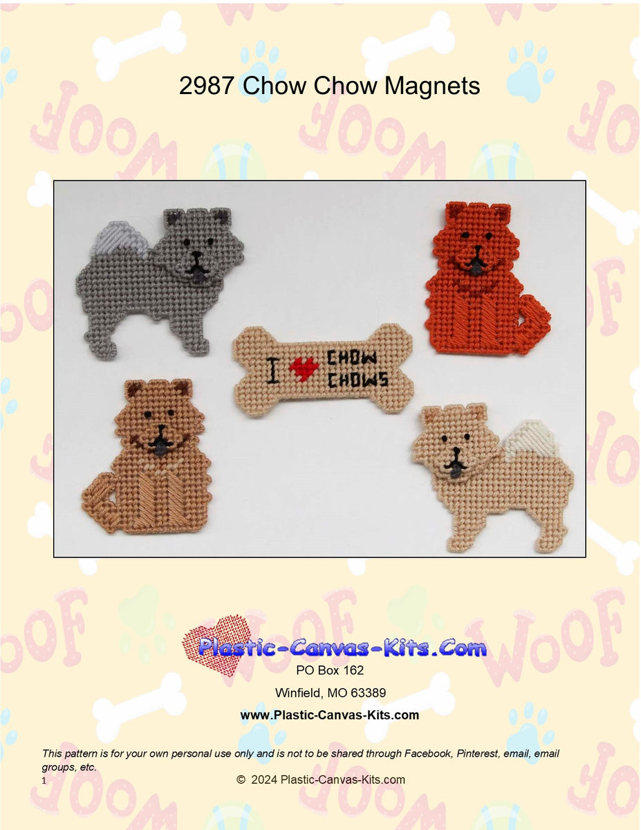 Chow Chow Magnet Set| Plastic-Canvas-Kits.com
