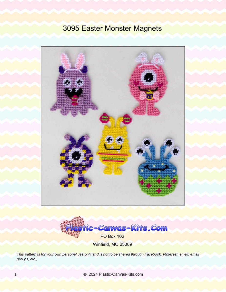 Easter Monster Magnets| Plastic-Canvas-Kits.com