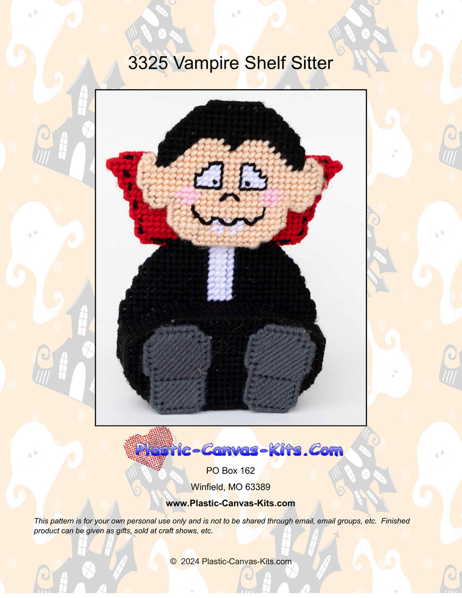 Vampire Shelf Sitter| Plastic-Canvas-Kits.com