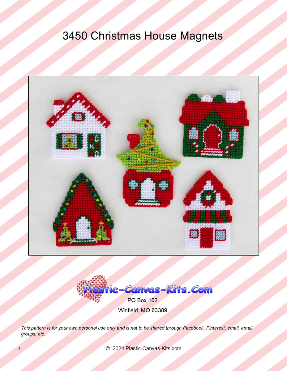 Christmas House Magnets| Plastic-Canvas-Kits.com