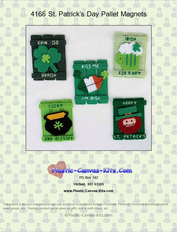 St. Patrick's Day Pallet Magnets| Plastic-Canvas-Kits.com