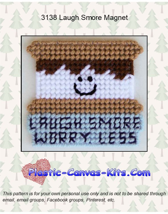 Laugh Smore, Worry Less Magnet| Plastic-Canvas-Kits.com