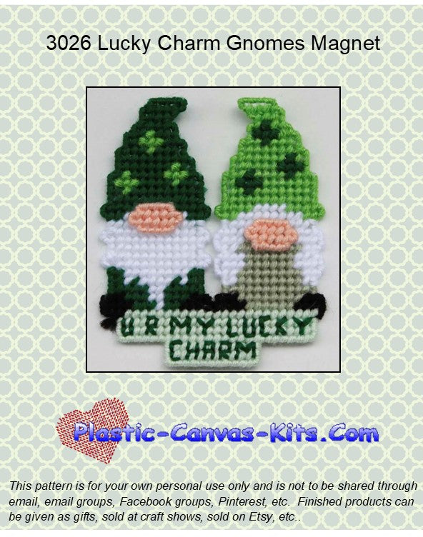 Lucky Charm Gnomes Magnet| Plastic-Canvas-Kits.com