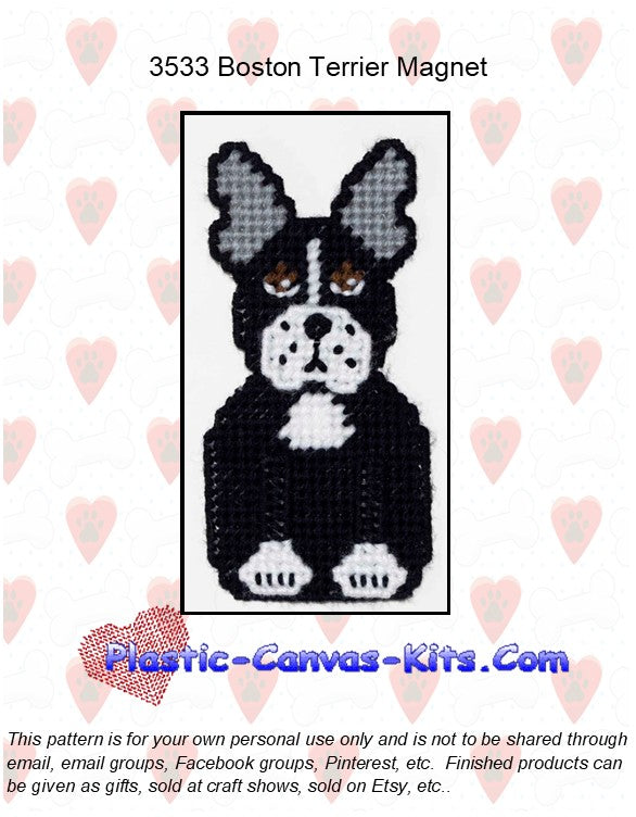 Boston Terrier Magnet| Plastic-Canvas-Kits.com