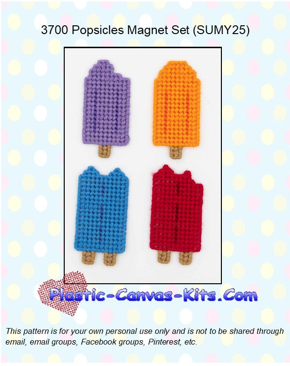 Popsicles Magnet Set| Plastic-Canvas-Kits.com