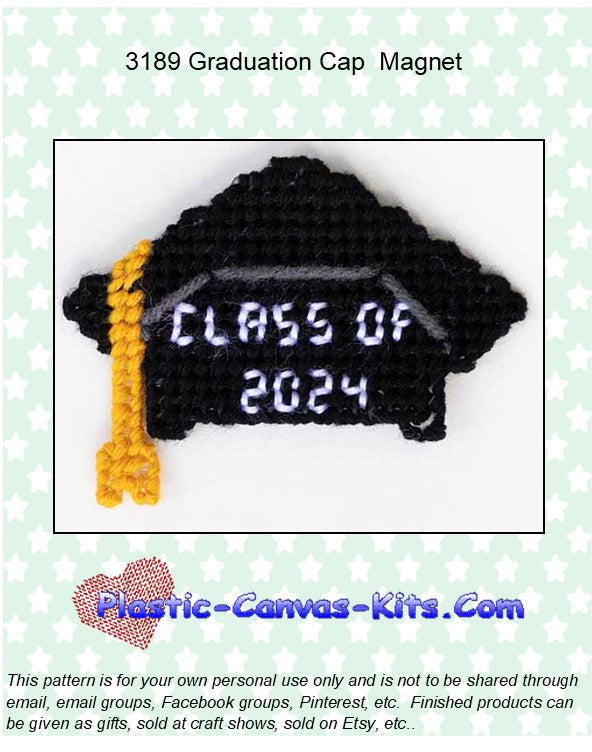 Graduation Cap Magnet| Plastic-Canvas-Kits.com