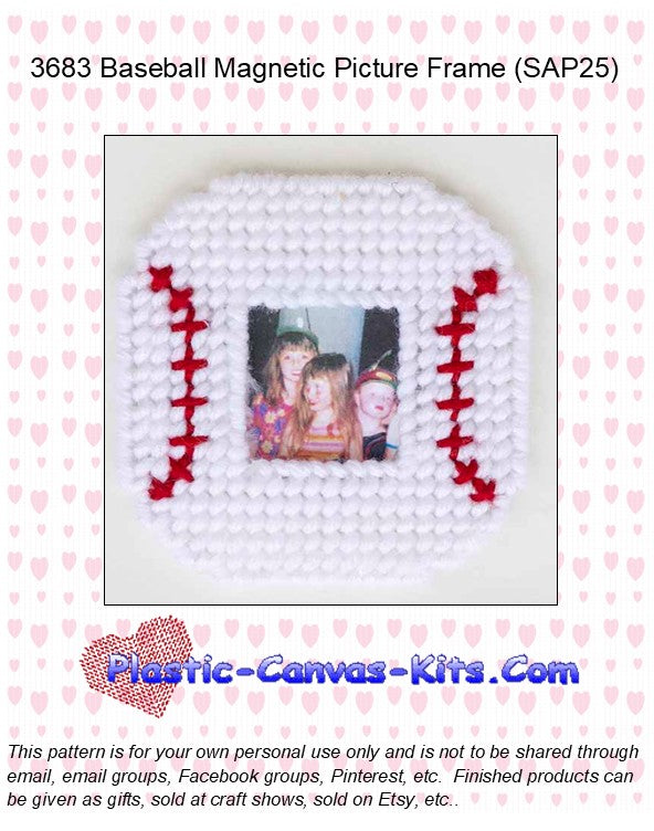 Baseball Magnetic Picture Frame| Plastic-Canvas-Kits.com