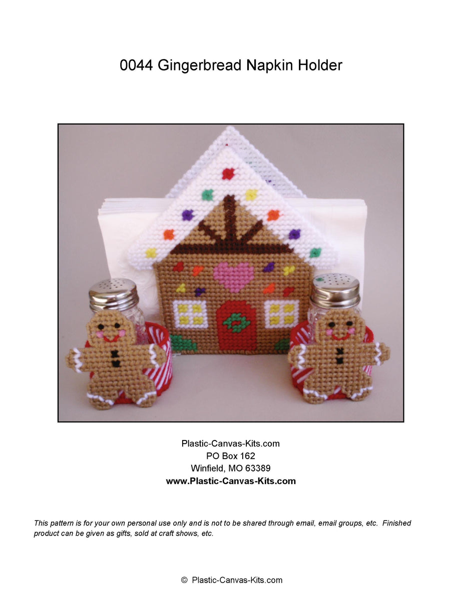 Plastic Canvas-Gingerbread Napkin Holder| Plastic-Canvas-Kits.com