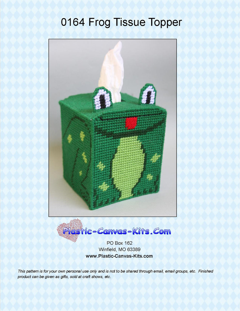 Plastic Canvas-Frog Tissue Topper| Plastic-Canvas-Kits.com