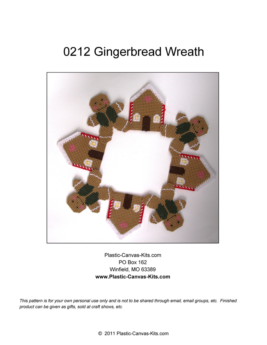 Plastic Canvas- Gingerbread Wreath| Plastic-Canvas-Kits.com