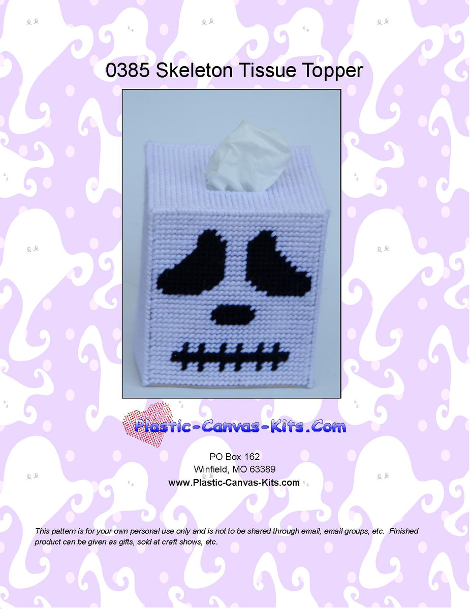 Plastic Canvas-Skeleton Tissue Topper| Plastic-Canvas-Kits.com