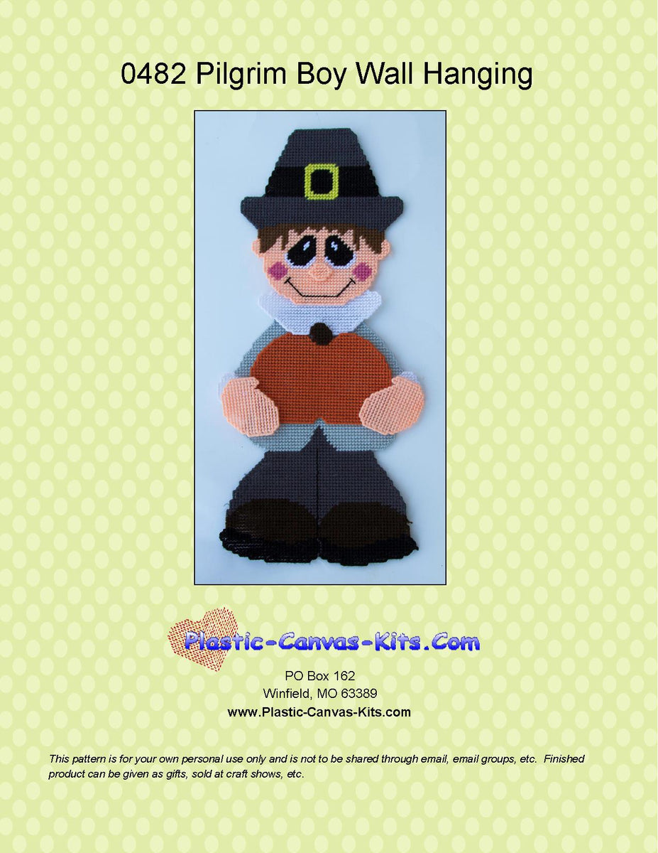 Plastic Canvas-Thanksgiving Pilgrim Boy| Plastic-Canvas-Kits.com