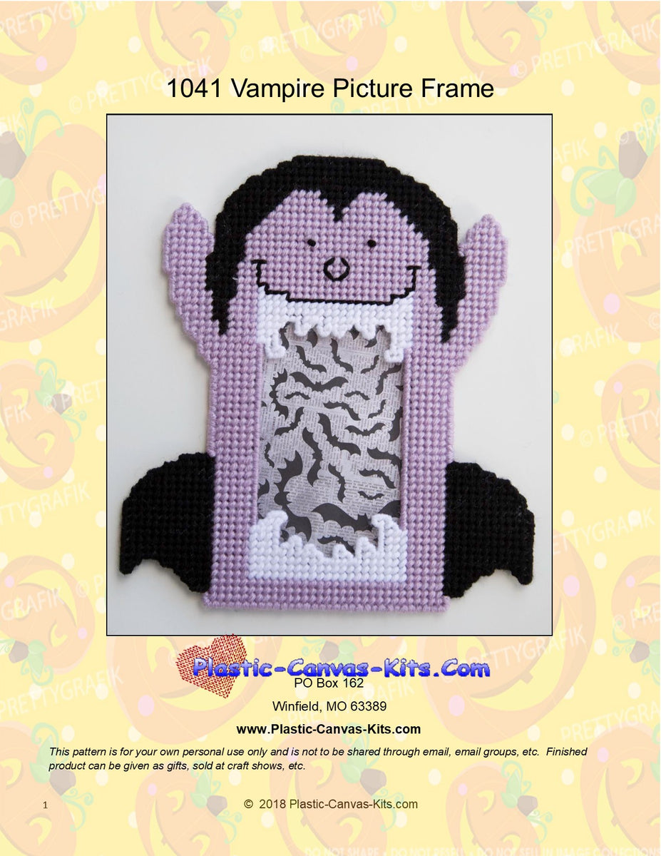 Vampire Picture Frame| Plastic-Canvas-Kits.com