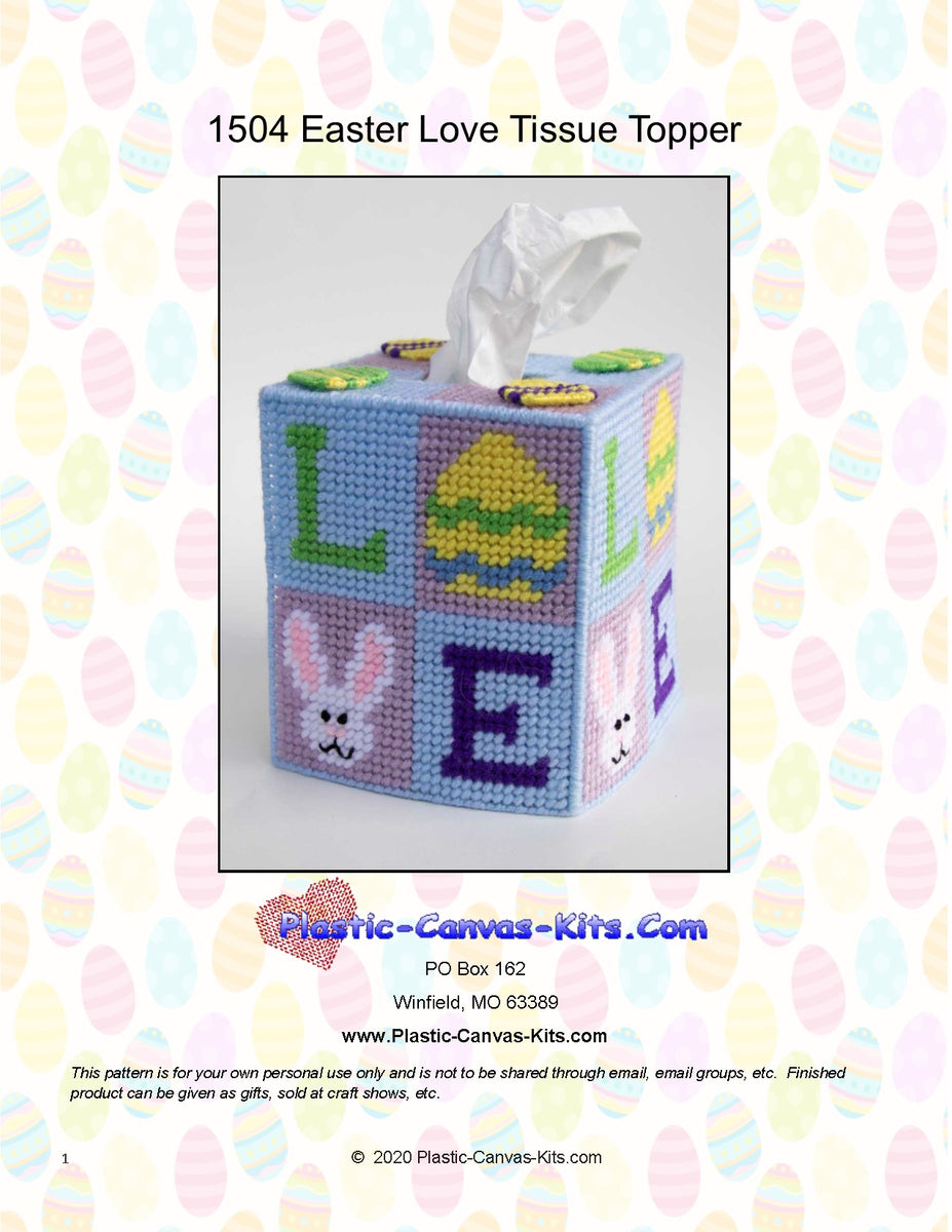 Easter Love Tissue Topper| Plastic-Canvas-Kits.com