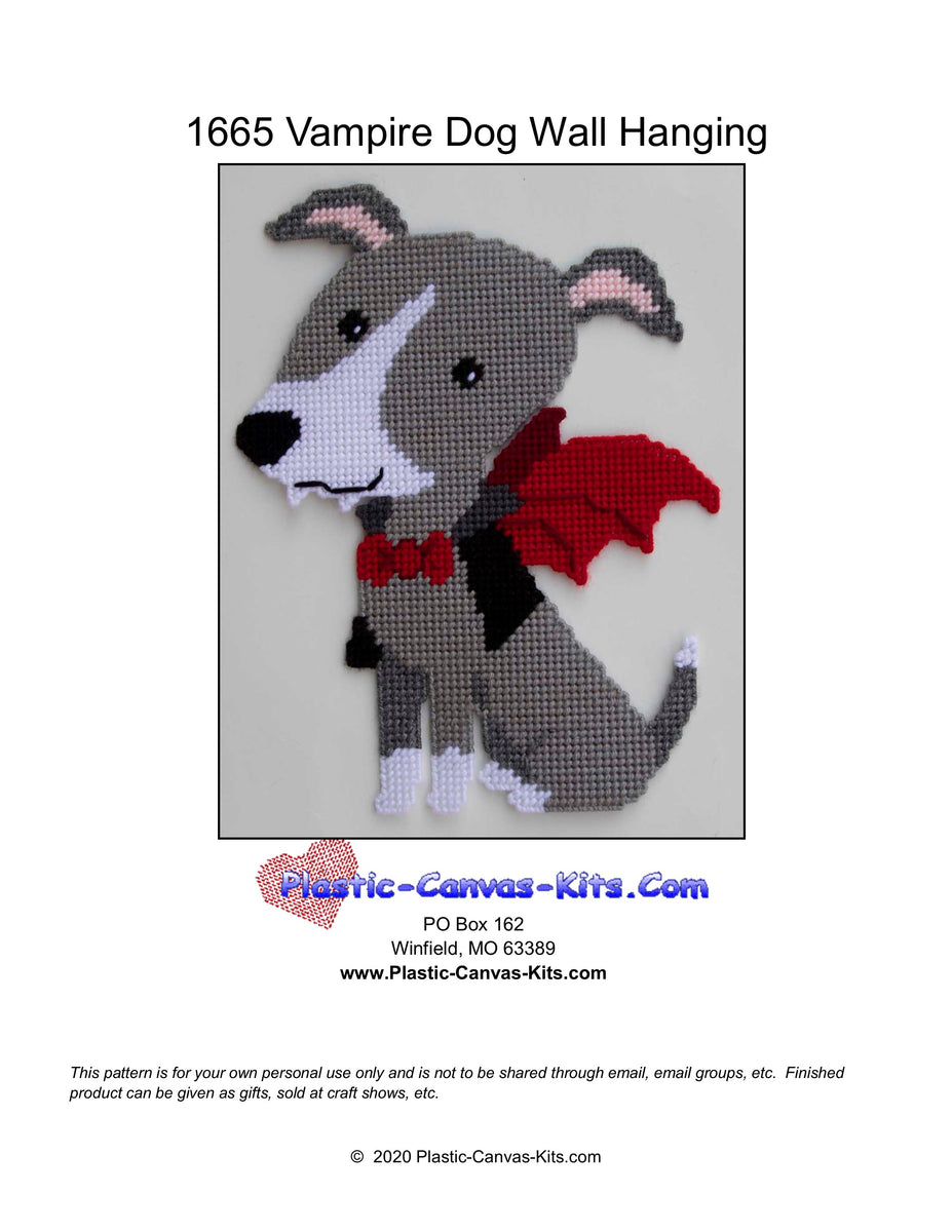 Vampire Dog Wall Hanging| Plastic-Canvas-Kits.com