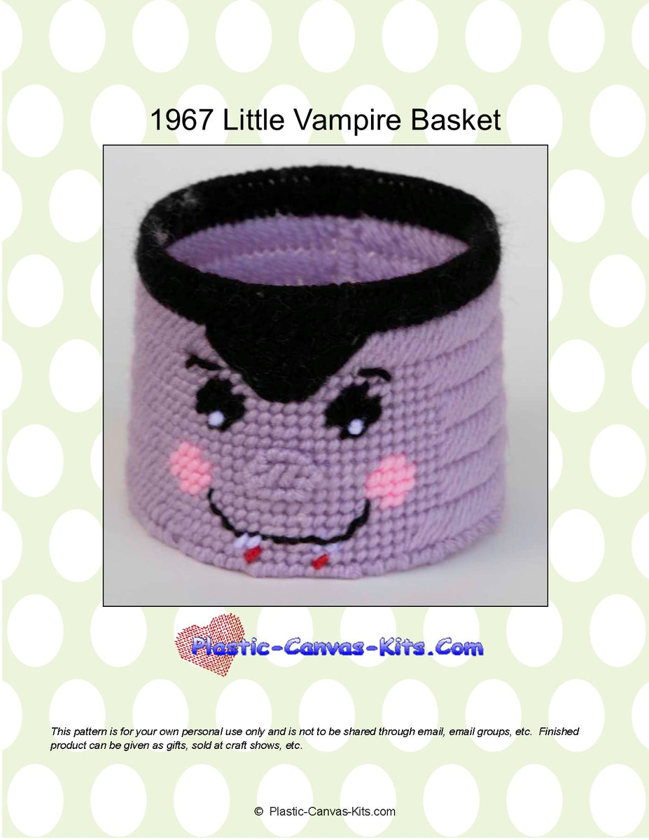 Little Vampire Basket| Plastic-Canvas-Kits.com