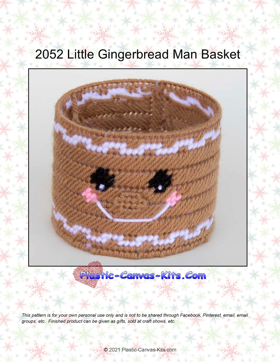 Little Gingerbread Man Basket| Plastic-Canvas-Kits.com