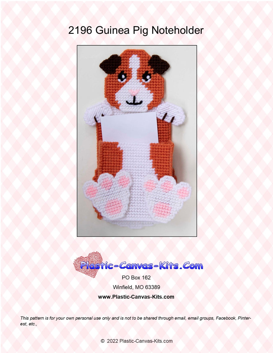 Guinea Pig Note Holder| Plastic-Canvas-Kits.com