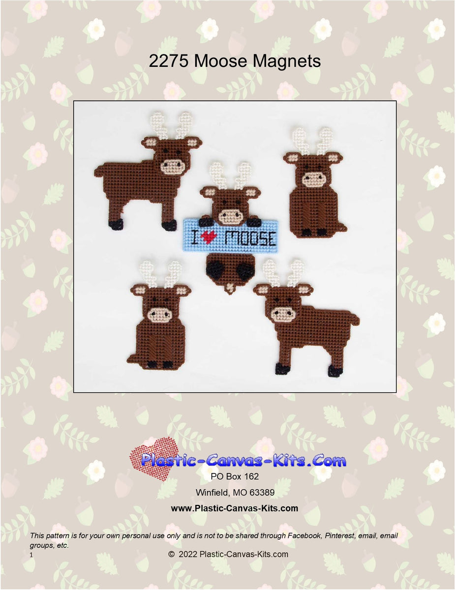 Moose Magnet Set| Plastic-Canvas-Kits.com
