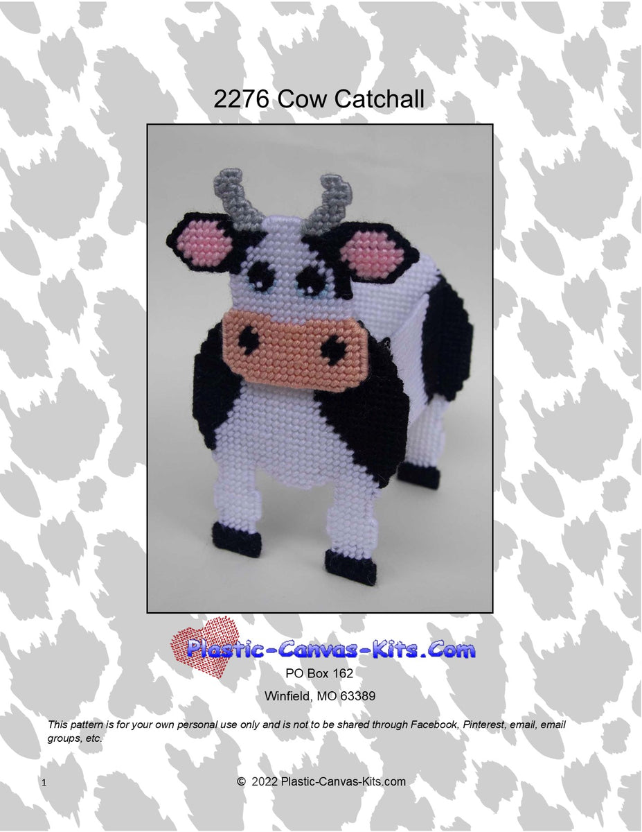 Cow Catchall| Plastic-Canvas-Kits.com