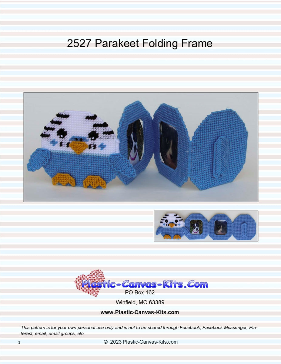 Parakeet Folding Picture Frame| Plastic-Canvas-Kits.com