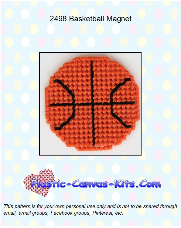 Basketball Magnet| Plastic-Canvas-Kits.com