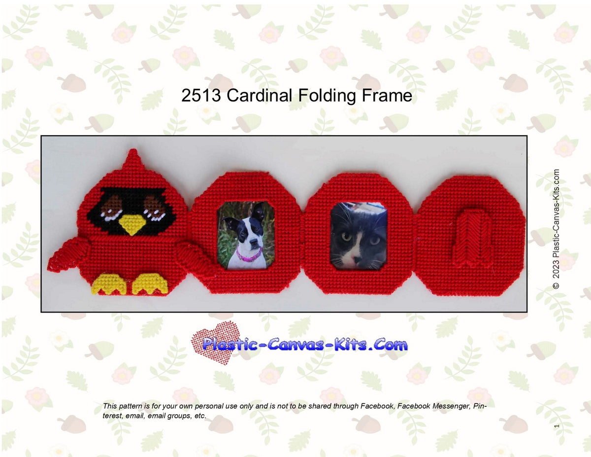 Cardinal Folding Picture Frame| Plastic-Canvas-Kits.com