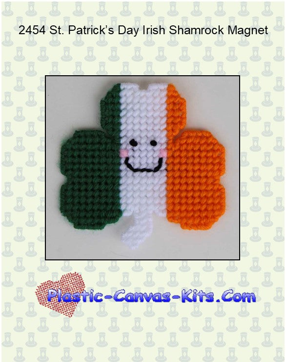 St. Patrick's Day Irish Shamrock Magnet| Plastic-Canvas-Kits.com