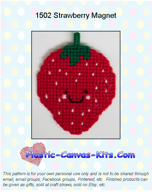 Strawberry Magnet| Plastic-Canvas-Kits.com