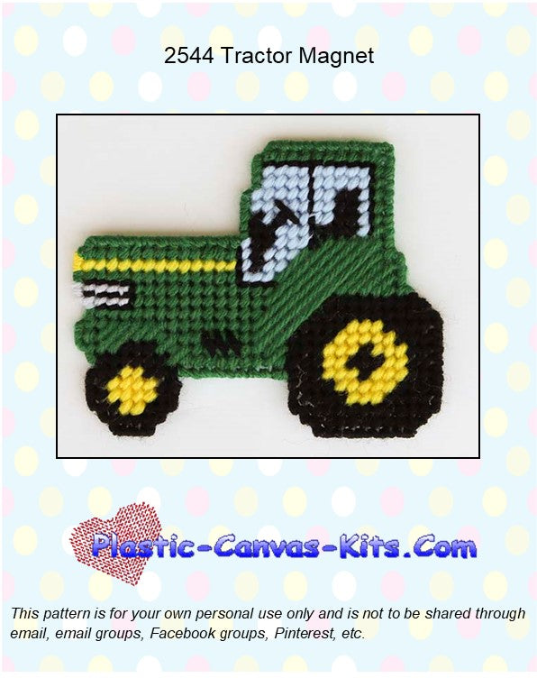 Tractor Magnet| Plastic-Canvas-Kits.com